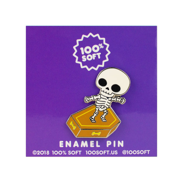Skull Surfer Enamel Pin - 100% Soft