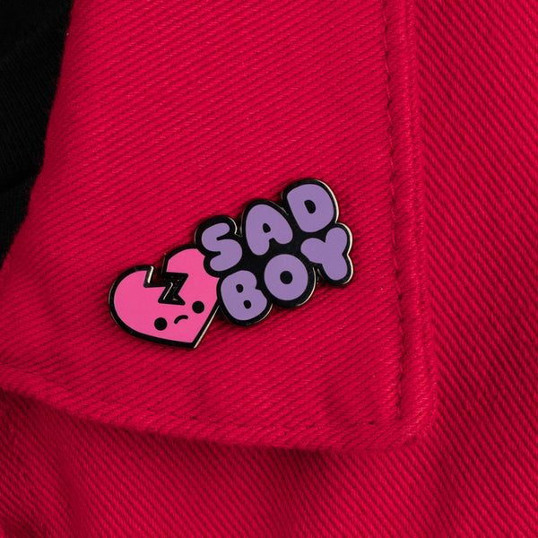 Sad Boy Enamel Pin - 100% Soft